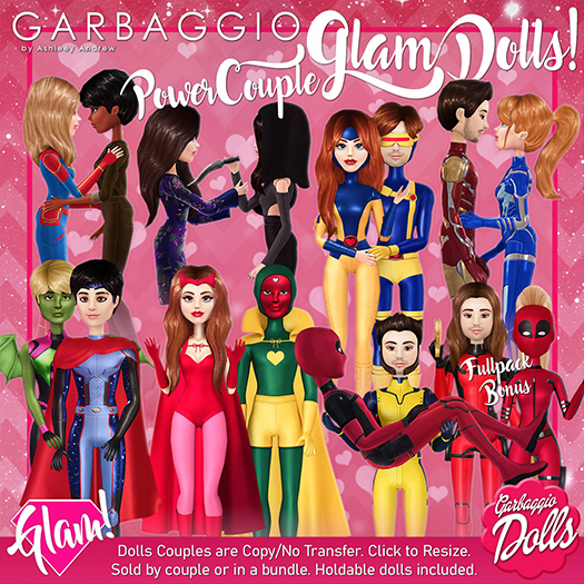 Second Life Marketplace - Garbaggio // Power Couple Glam Dolls - Fullpack
