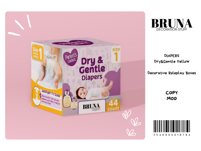 Second Life Marketplace - BRUNA - Roleplay Diapers Box - Dry&Gentle Yellow