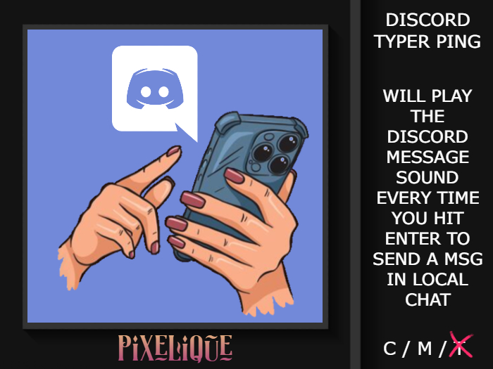 Second Life Marketplace - [PiXELiQUE] Discord Local Typer Ping