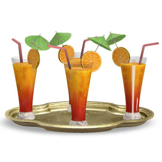Second Life Marketplace - ORANGE Mardi Gras Hurricane Service Tray ...