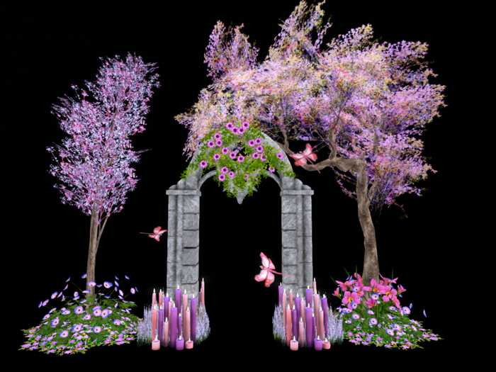 Second Life Marketplace - MC Garden Purple Ancient Stone Arch Set