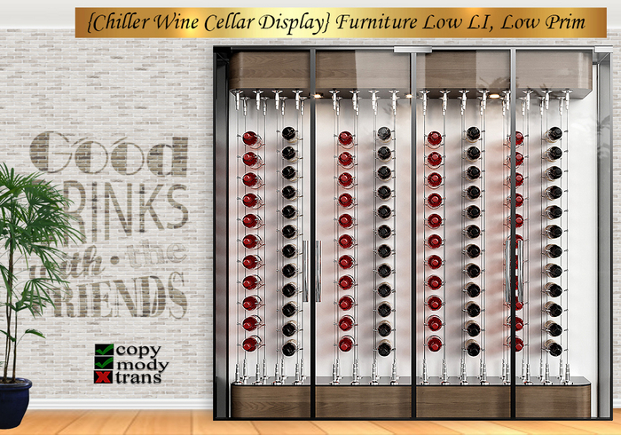 Second Life Marketplace - {Chiller Wine Cellar Display} Furniture Low ...
