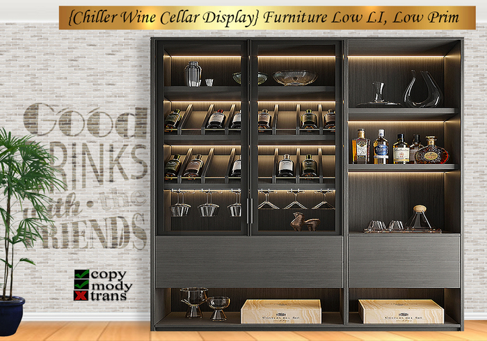 Second Life Marketplace - {Chiller Wine Cellar Display} Furniture Low ...
