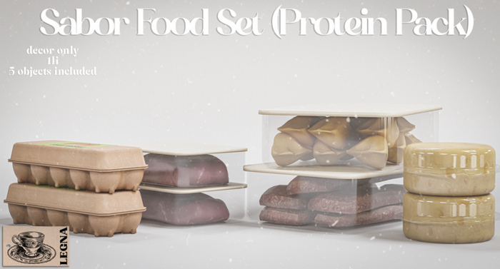 Second Life Marketplace - - Legna - Sabor Food Set (Protein Pack)
