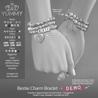 Second Life Marketplace - (Yummy) Bestie Charm Bracelet DEMO