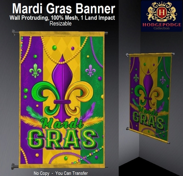 Second Life Marketplace - Mardi Gras Wall Banner (Style G)
