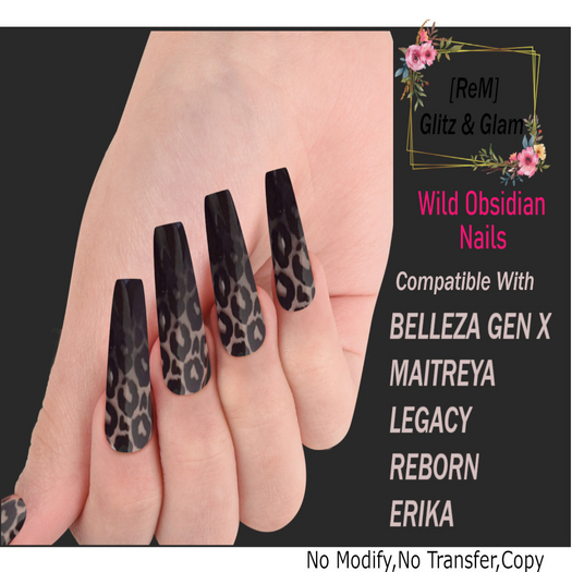 Second Life Marketplace - [ReM] Wild Obsidian Nails
