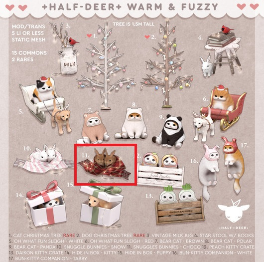 Second Life Marketplace - +Half-Deer+ Warm & Fuzzy - Snuggle Bunnies ...
