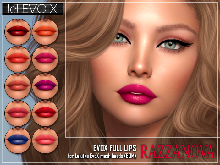 Second Life Marketplace - EvoX MakeUp - Full Lips - Lipstick Pack
