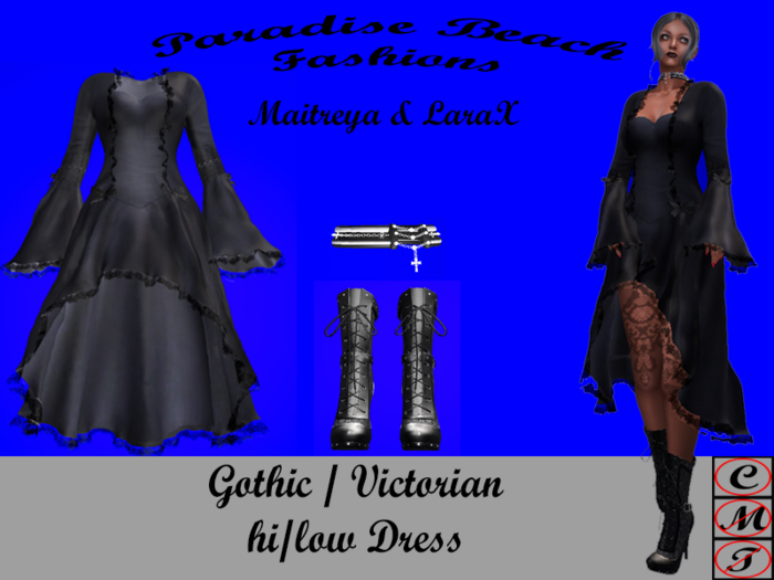 Second Life Marketplace - PB0004.1.1 Gothic Victorian Hi/Low Dress ...
