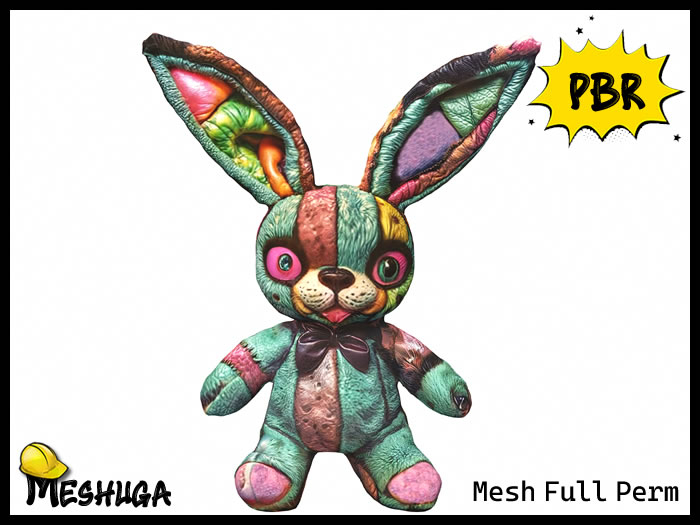 Second Life Marketplace - Meshuga PBR Easter Patchwork Bunny Plush Toy ...