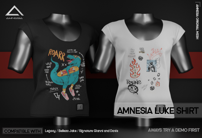 Second Life Marketplace - # AMNESIA - Luke T-Shirt - FATPACK