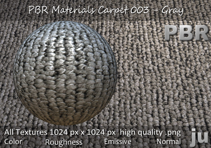 Second Life Marketplace - JU PBR Materials Carpet 003 - Gray Full Perm