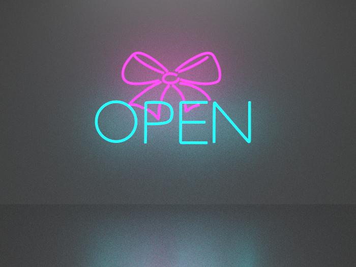Second Life Marketplace - Open 12 neon sign Full Permission