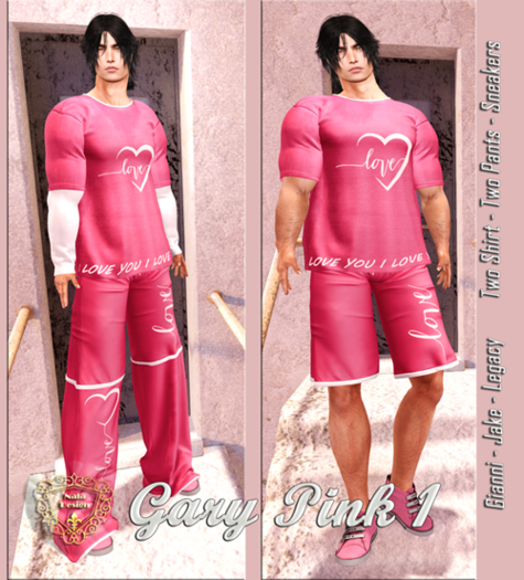 Second Life Marketplace - Nala Design - Gary Sport Male Outfit - Pink 1