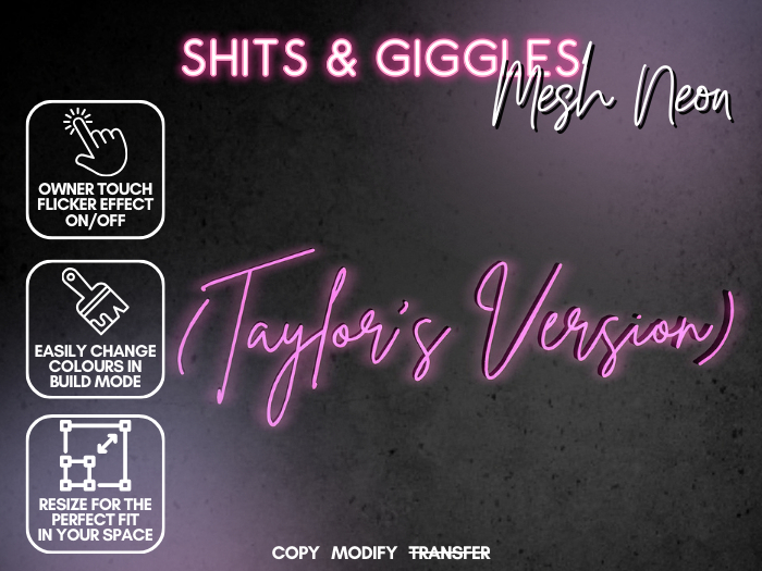 Second Life Marketplace - [S&G] NEON - Taylor's Version