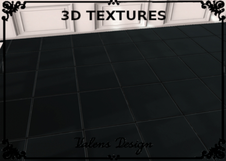 Second Life Marketplace - 3D textures Black ceramic tiles floor + PBR Materials Valens Design ...
