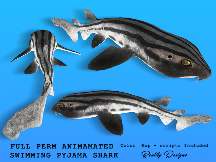 Second Life Marketplace - Full Perm Animated Swimming Pyjama Shark