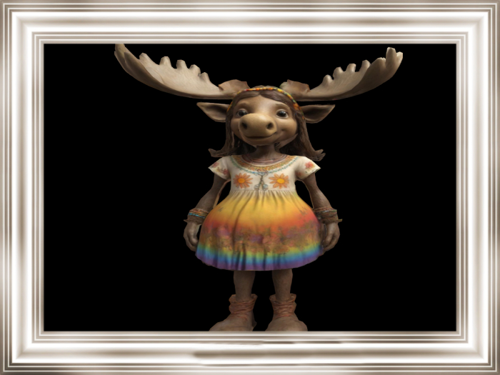 Second Life Marketplace - HB: Hippie Moose Girl Statue FULL PERM
