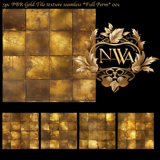 Second Life Marketplace - 5pc PBR Gold tile texture seamless *Full Perm ...