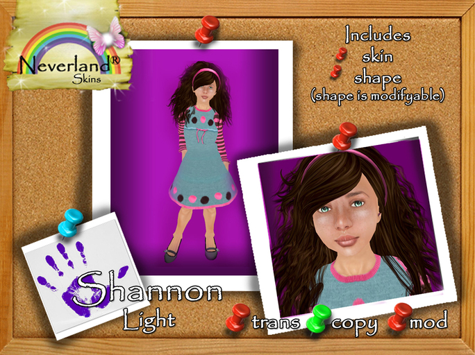 Second Life Marketplace - Neverland Child avatars: Shannon-light skins ...