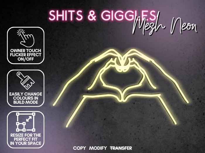 Second Life Marketplace - [S&G] NEON - Fearless Heart Hands