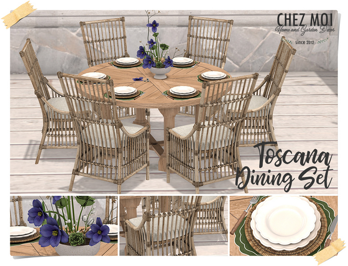 Second Life Marketplace - CHEZ MOI ♥ Toscana Dining Set