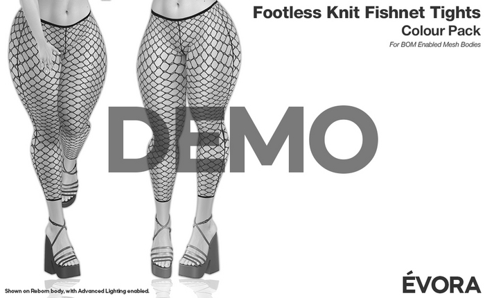 Second Life Marketplace - EVORA - Footless Knit Fishnet Tights (Demos)