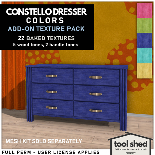 Second Life Marketplace - Tool Shed - Constello Dresser Add-On - Colors