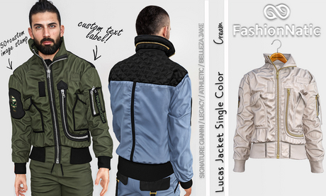 Second Life Marketplace - Jacket Lucas Mens Cream - Signature Gianni ...