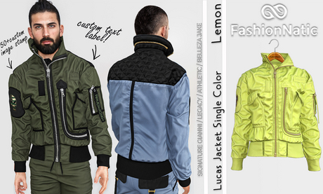 Second Life Marketplace - Jacket Lucas Mens Lemon - Signature Gianni ...