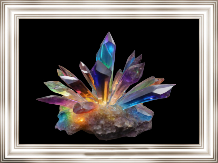 Second Life Marketplace - HB: Rainbow Luminous Crystal Cluster Statue ...