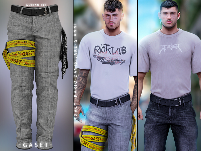Second Life Marketplace - GASET - MARBLED V2 ADRIAN PANT