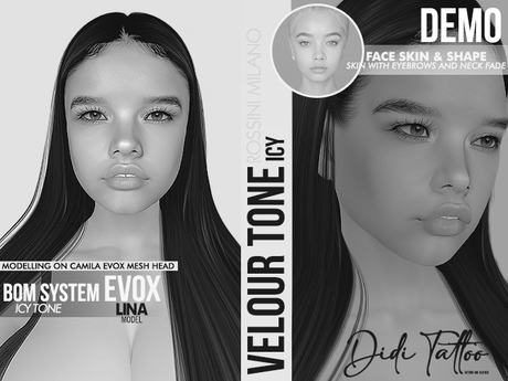 Second Life Marketplace - DEMO//LINA Face Skin-ICY Tone + Shape (DIDI ...