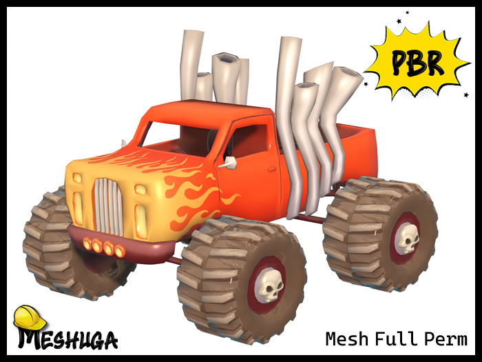 Second Life Marketplace - Meshuga PBR Kids - Inferno Truck FULL PERM MESH