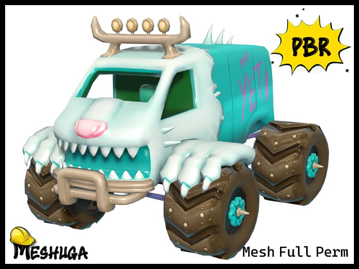 Second Life Marketplace - Meshuga PBR Kids - Yeti Truck FULL PERM MESH