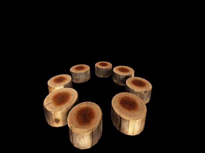 Second Life Marketplace - HB: Tree Slice Circle Planter Logs Statue ...