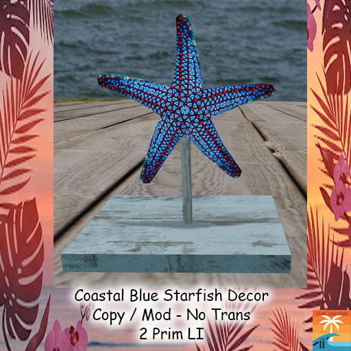 Second Life Marketplace - Blue Starfish Coastal Decor