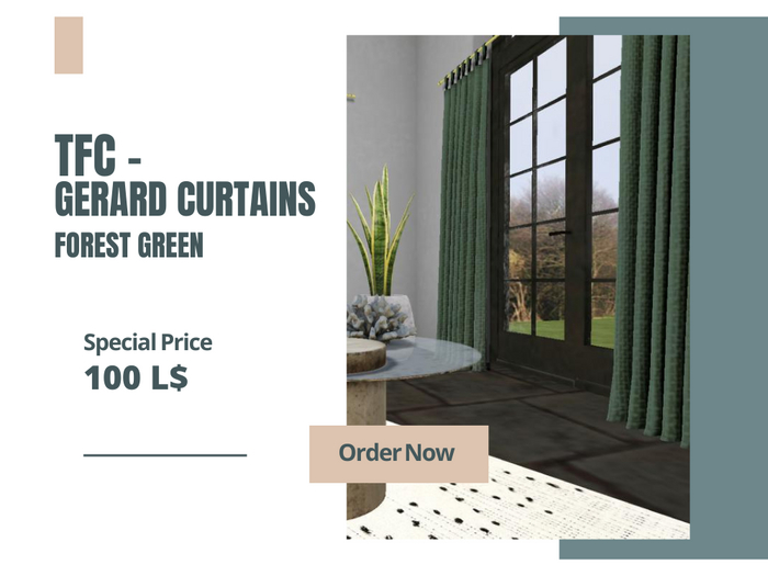 Second Life Marketplace - TFC - Gerard Curtains Forest Green