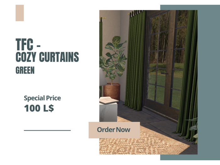 Second Life Marketplace - TFC - Cozy Curtains Green