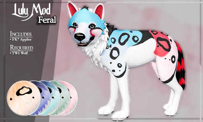 Second Life Marketplace - FK* Lulu ☾☾Fatpack v2☽☽ ☾☾Feral☽☽ ☾☾TWI Wolf☽☽