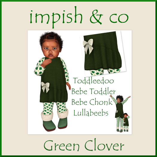 Second Life Marketplace - impish & co ~ Green Clover BOX