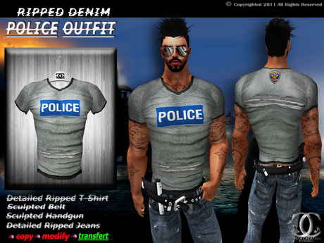 Second Life Marketplace - [CC] RIPPED DENIM POLICE - [Male Outfit] - by ...