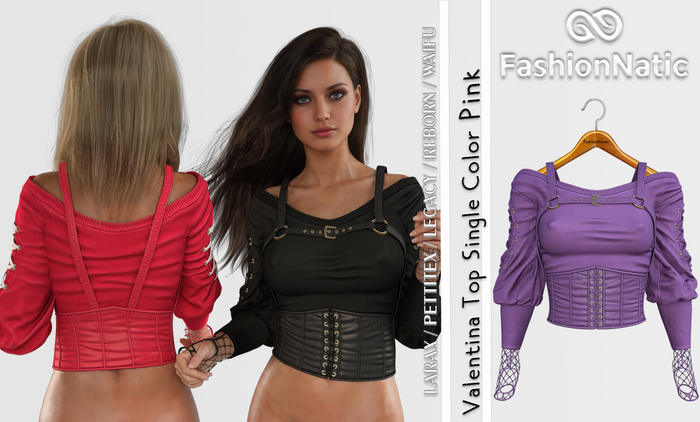 Second Life Marketplace - Waifu Top Valentina Mauve