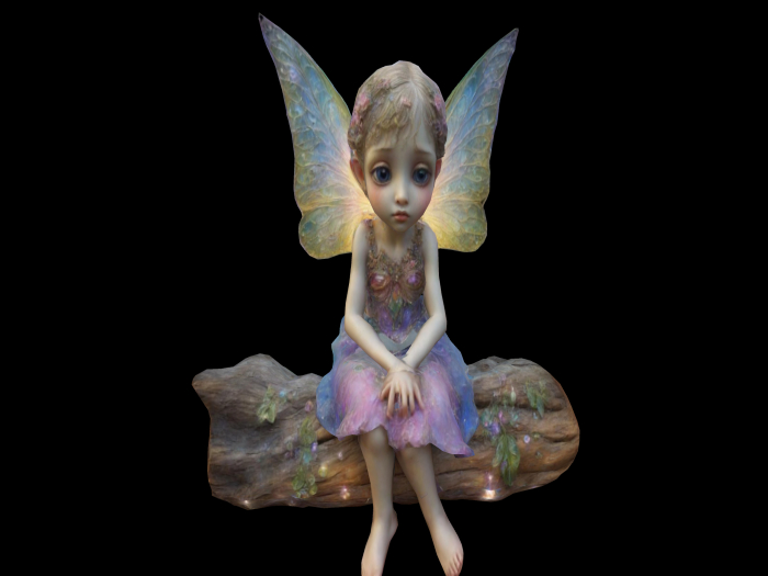 Second Life Marketplace - HB: Sad Fairy Log Statue FuLL PERM
