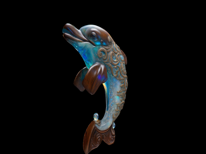 Second Life Marketplace - HB: Ornate Carved Dolphin Statue FuLL PERM