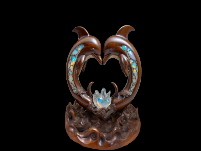 Second Life Marketplace - HB: Ornate Carved Double Dolphin Statue FULL PERM