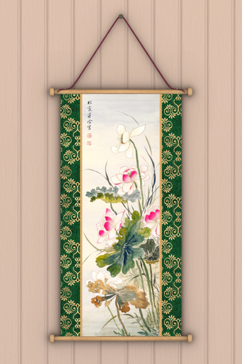 Second Life Marketplace - Lotus Flowers Wall Scroll