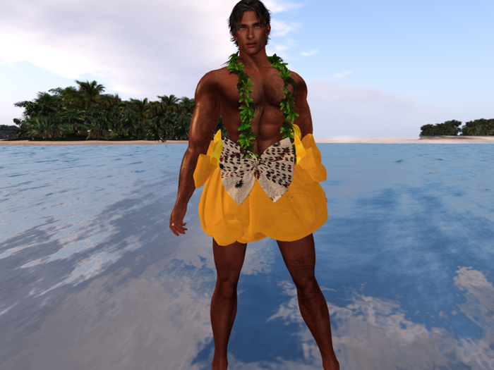 Second Life Marketplace - HULA KANE KAHIKO Yellow and Tapa - Lrg ...