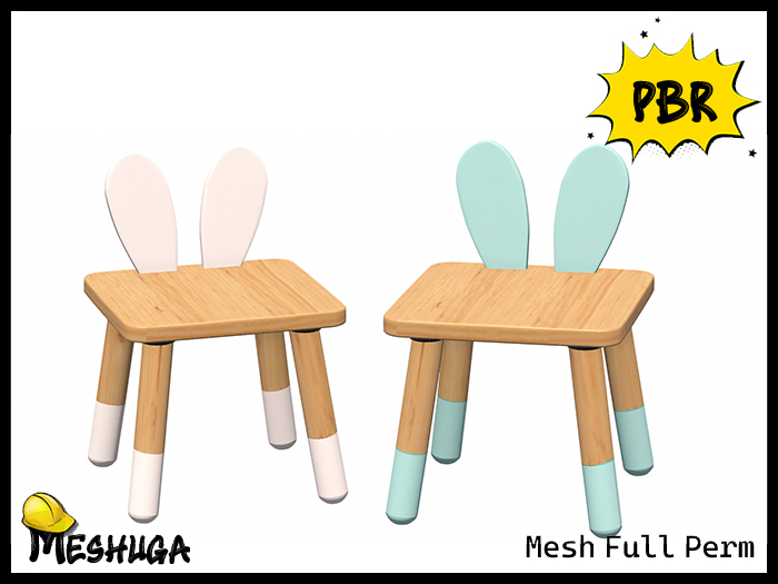 Second Life Marketplace - Meshuga PBR Kids - Easter Bunny Chair FULL ...